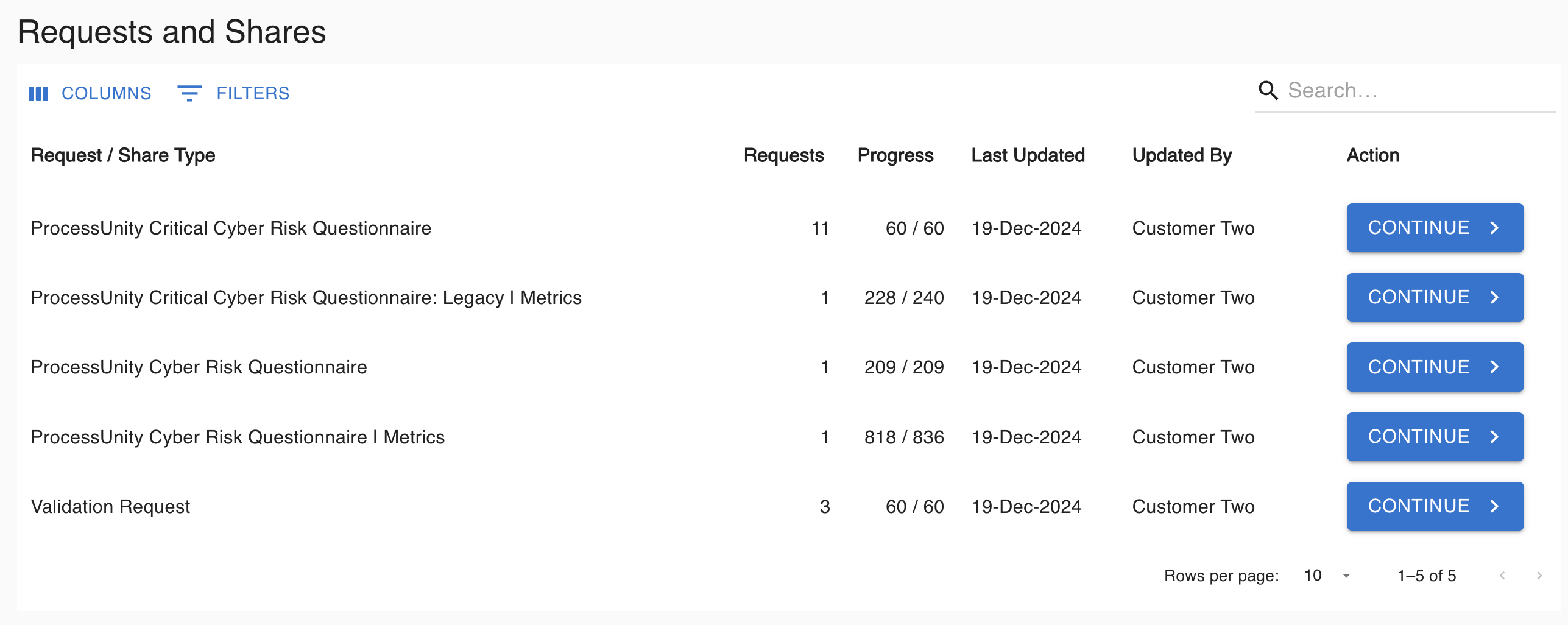 Completing the Questionnaire – The ProcessUnity Exchange