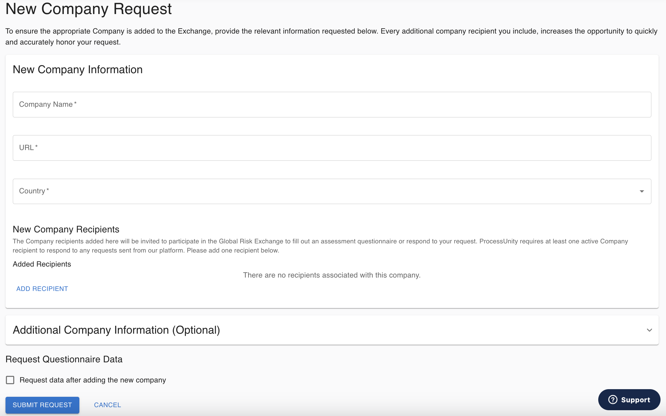 Adding a New Company to the Exchange – The ProcessUnity Exchange
