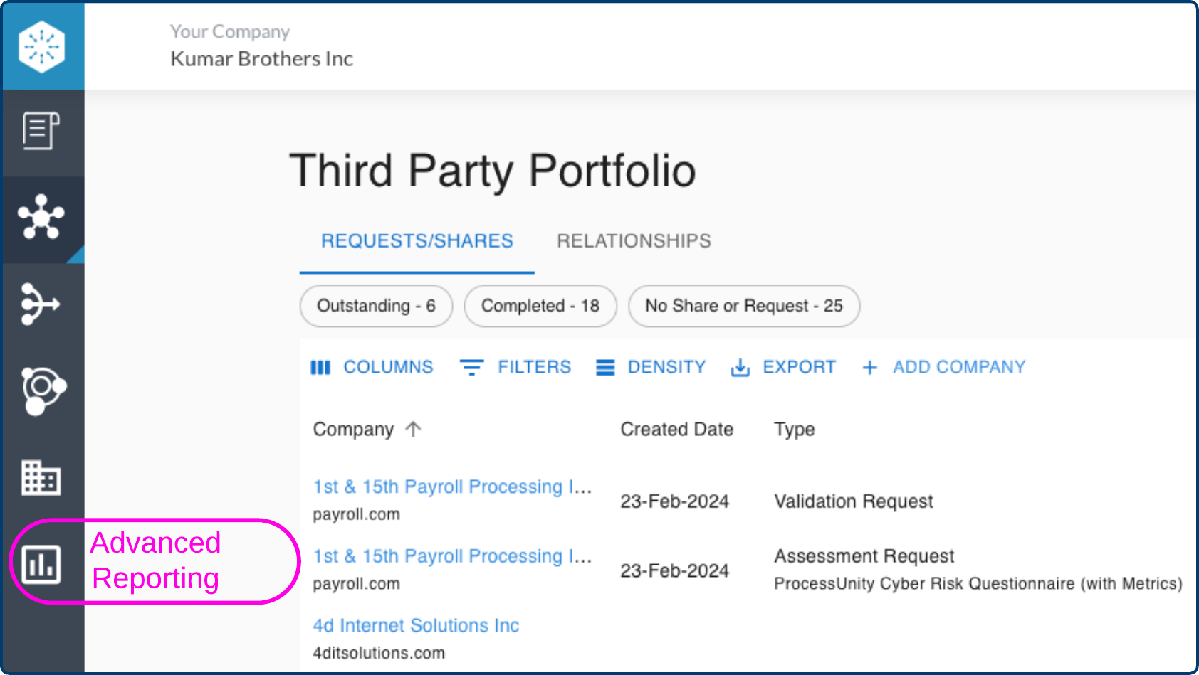 Advanced Reporting – The ProcessUnity Exchange